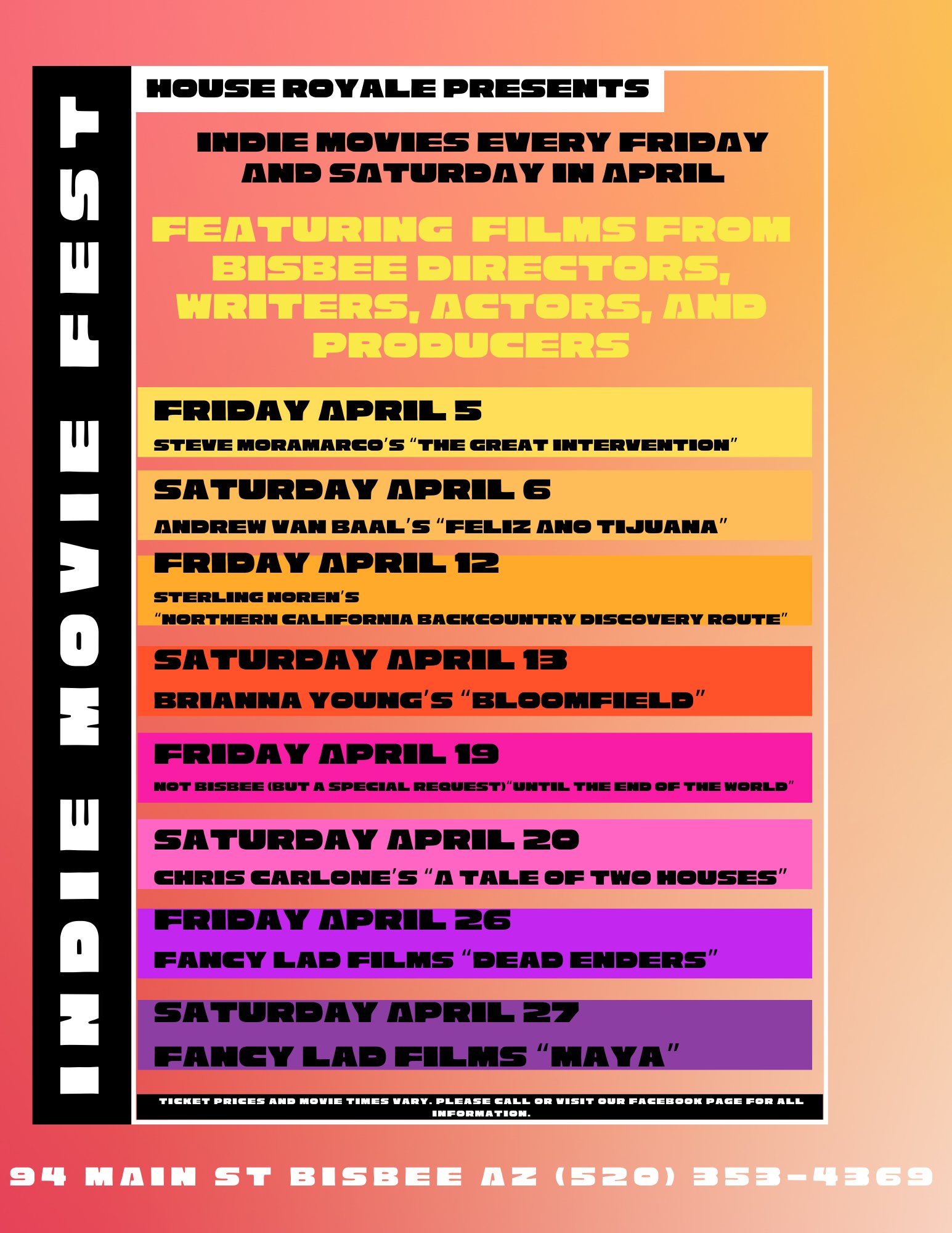 Monthly Bisbee Event Calendars - This Week in Bisbee