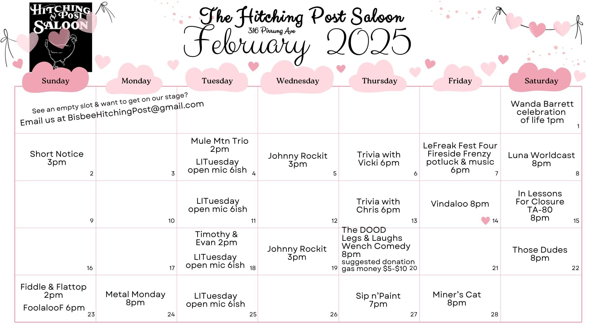 Monthly Bisbee Event Calendars - This Week in Bisbee (T.W.I.B.)