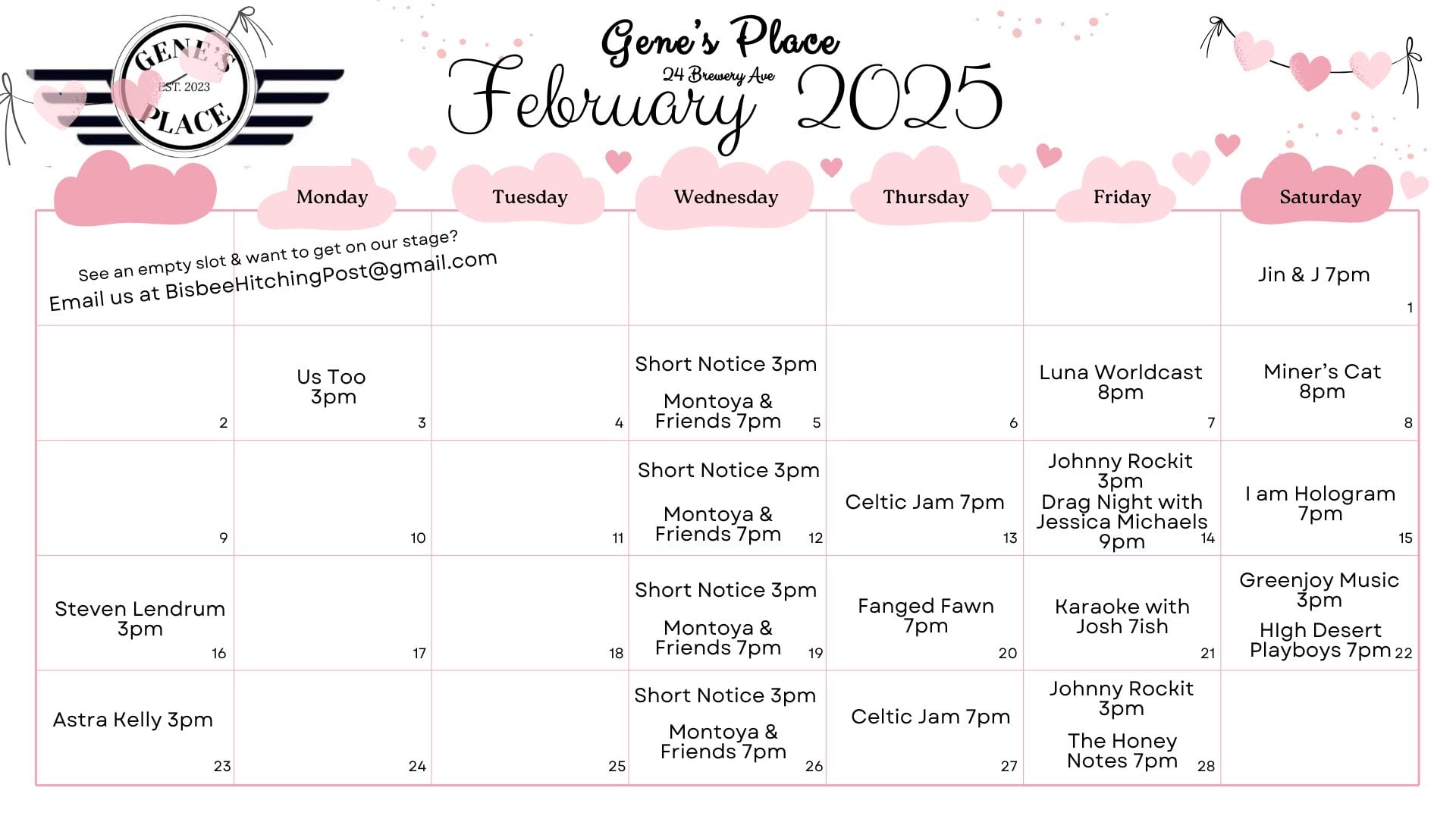 Monthly Bisbee Event Calendars - This Week in Bisbee (T.W.I.B.)
