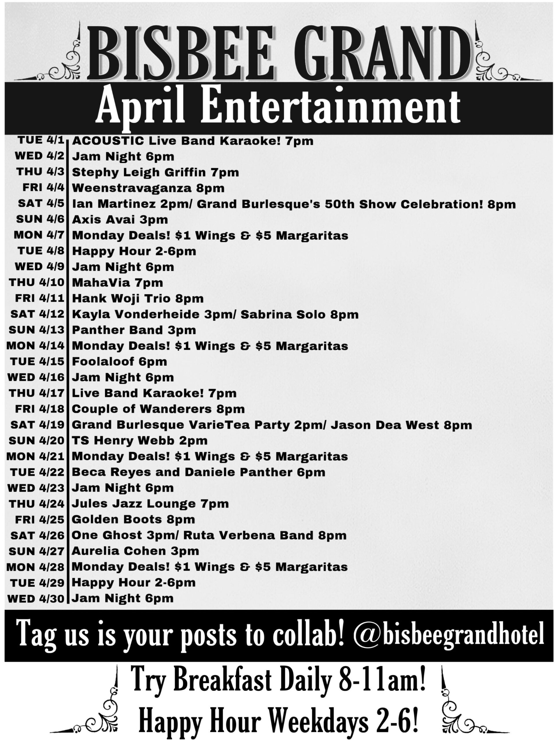 Monthly Bisbee Event Calendars - This Week in Bisbee (T.W.I.B.)