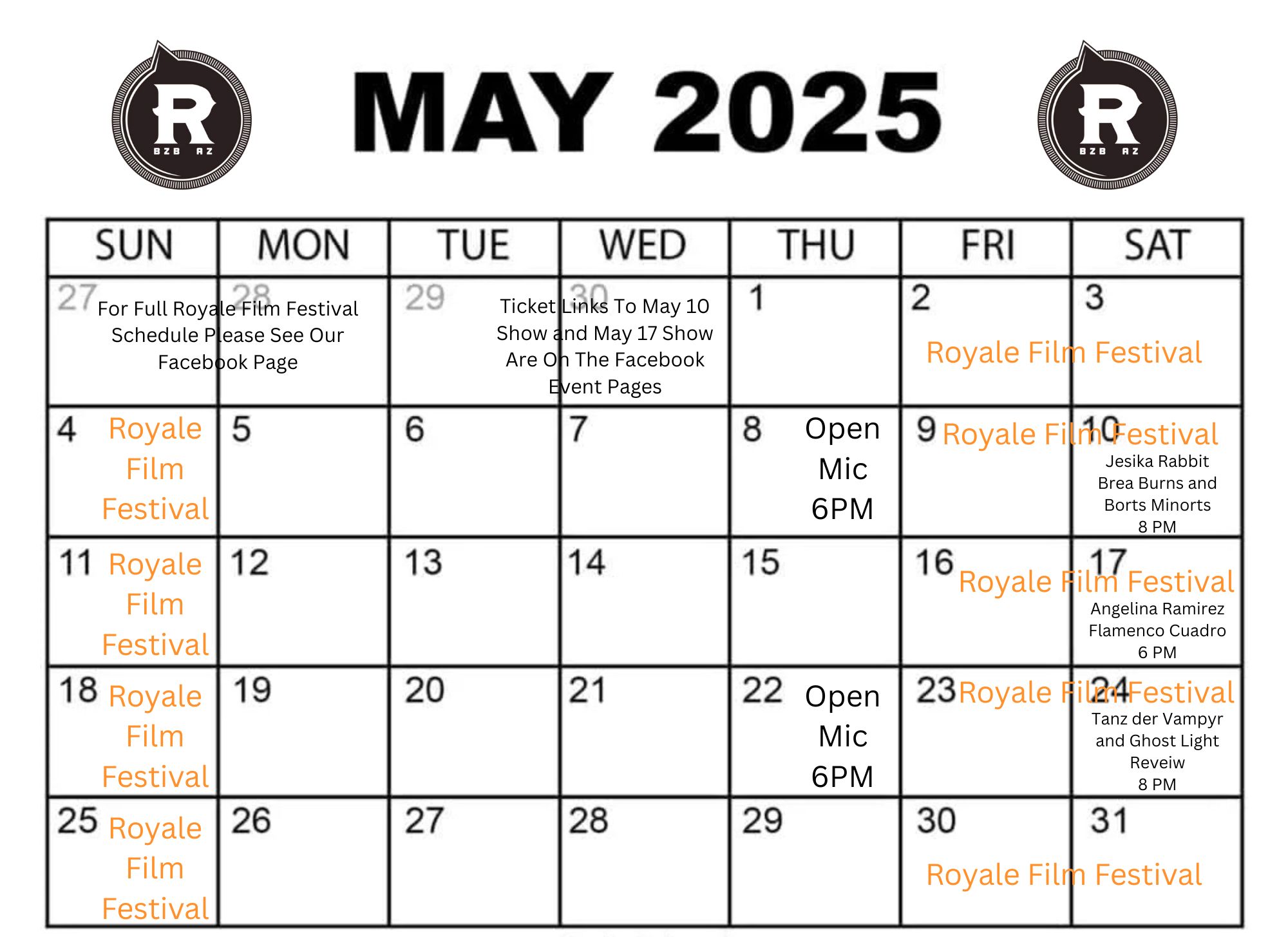 Monthly Bisbee Event Calendars - This Week in Bisbee (T.W.I.B.)