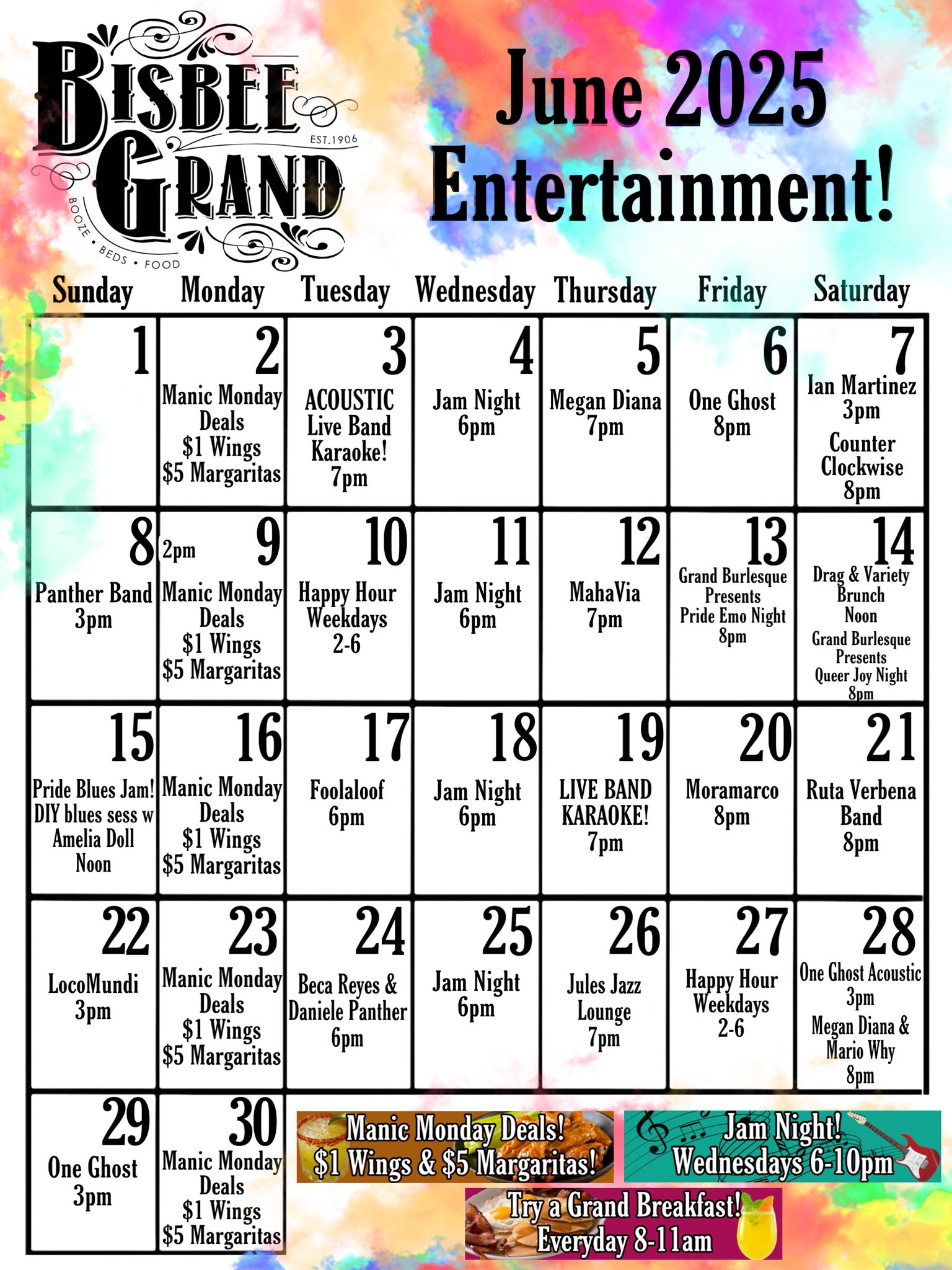 Monthly Bisbee Event Calendars - This Week in Bisbee (T.W.I.B.)