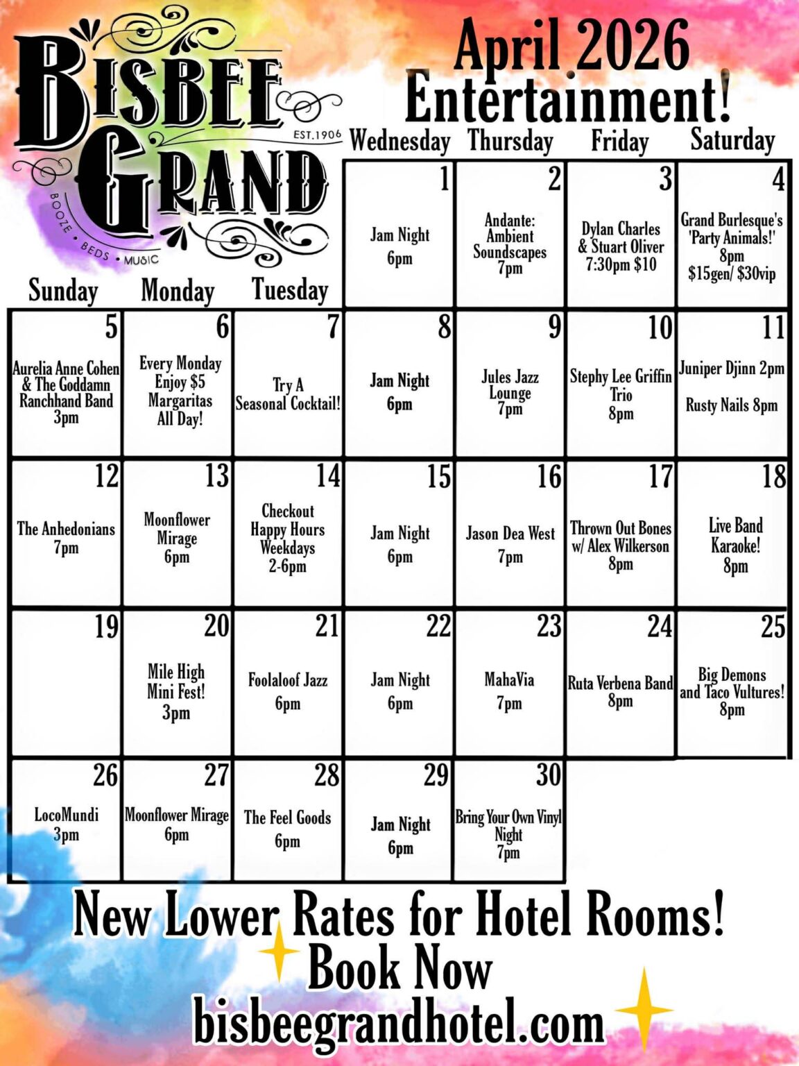 Monthly Bisbee Event Calendars - This Week in Bisbee (T.W.I.B.)